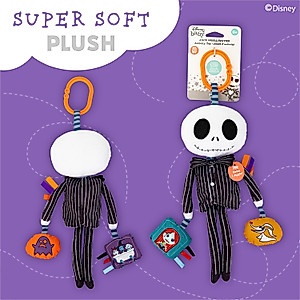 KIDS PREFERRED Disney Baby Nightmare Before Christmas Jack Skellington On The Go Activity Toy with Teether, On The Go Clip, Bell Chime, and Pull Through Arms