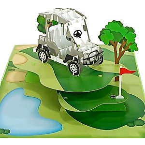 CUTPOPUP Birthday Card for Men, Fathers Day Card Pop Up, Father's Day, Birthday 3D Greeting Card for Husband, Son, Dad, Grandpa (Golf)