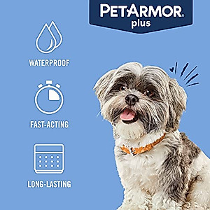 PetArmor Plus Flea and Tick Prevention for Dogs, Dog Flea and Tick Treatment, Waterproof Topical, Fast Acting, Small Dogs (5-22 lbs), 3 Doses