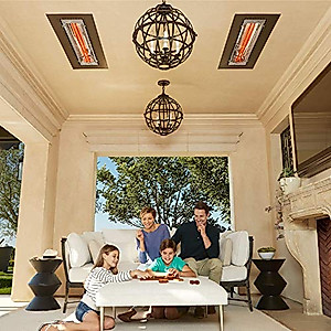 Infratech WD-6024 BL Stainless Steel 61.25” Dual Element Fixture 6000 Watt, 240 Volt, Black Finish