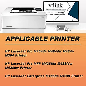 V4INK Compatible 58A Toner Cartridge NO-CHIP Replacement 2PK for HP 58A 58X CF258A Toner for HP Pro M404dn M404dw M404n MFP M428fdw M428fdn M428dw M430F M406DN M304 M404 M428 Printer (OEM CHIP NEEDED)