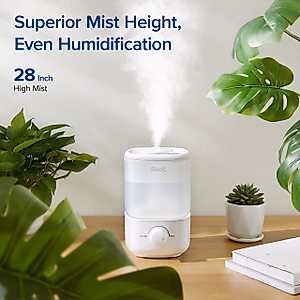 LEVOIT Top Fill Humidifiers for Bedroom, 2.5L Tank for Large Room, Easy to Fill & Clean, 28dB Quiet Cool Mist Air Humidifier for Home Baby Nursery & Plants, Auto Shut-off and BPA-Free for Safety, 25H