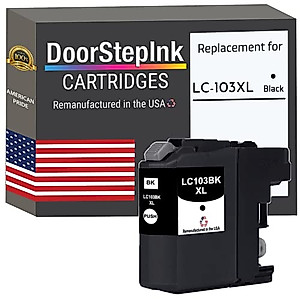 DoorStepInk Remanufactured in The USA Ink Cartridge Replacements for Brother LC103 Black for Printers MFC-J4310DW MFC-J4410DW MFC-J450 DW MFC-J875DW MFC-J870DW MFC-J6920DW
