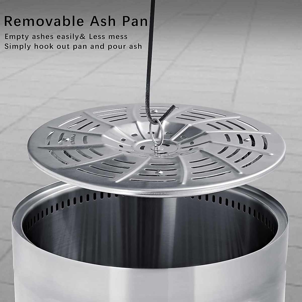 OutVue 15 inch Stainless Steel Smokeless Fire Pit, Outdoor Smokeless Firepit, Wood Burning Fire Pits for Camping, Bonfire, Low Smoke Firepit for Outside (Oblique Hole)