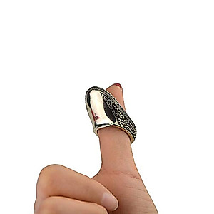 AMEYXGS Archery Thumb Ring Handmade Tibetan Silver Finger Protector Thumb Protector Ring for Outdoor Archery Hunting (19#)