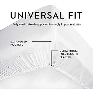 Merissa Luxury 100% Egyptian Cotton Sheets 1000 Thread Count 4 Piece Extra Deep Pocket Bed Sheet Set Sateen Stripe (White, King)