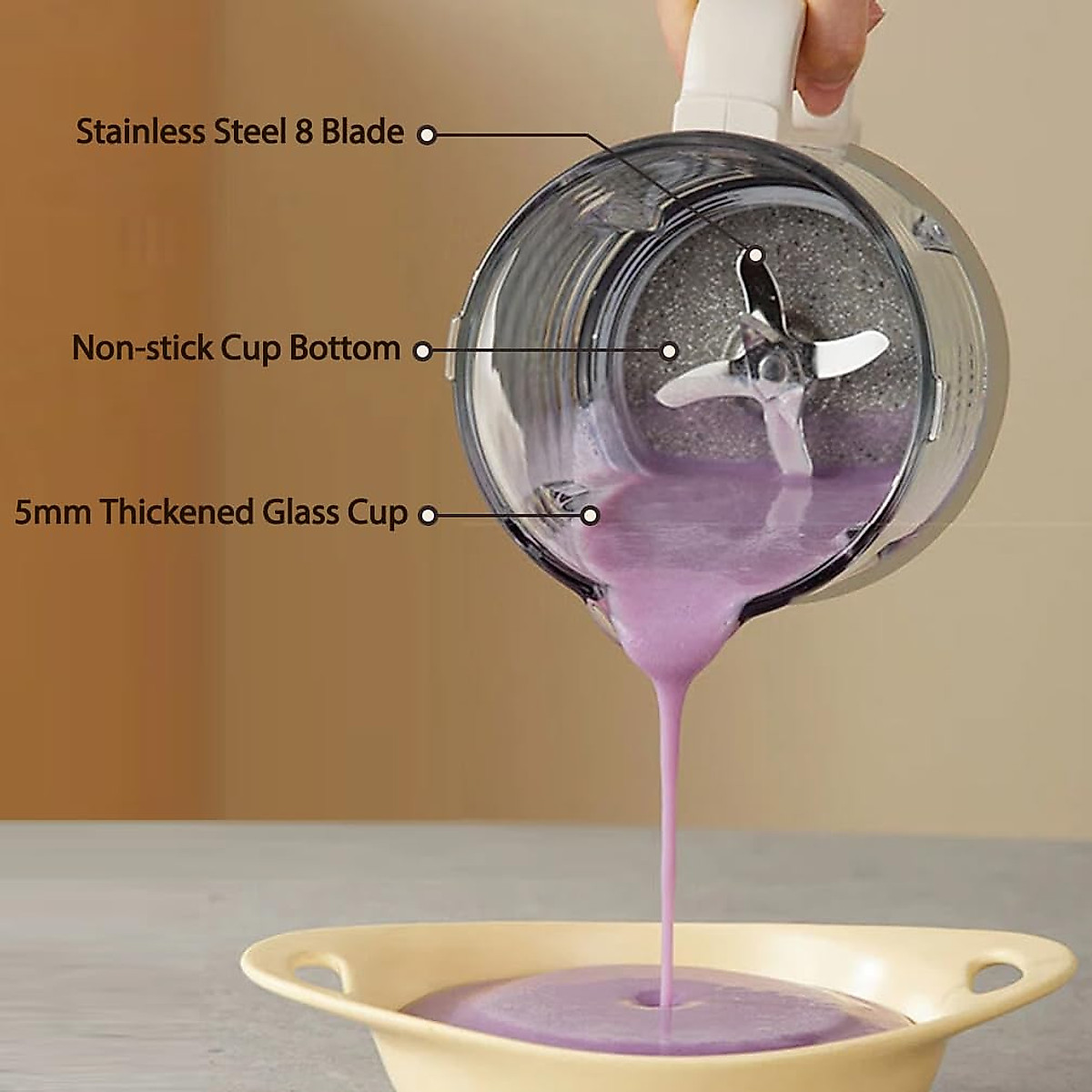 Joydeem JD-J03 Quiet Cooking Blender with Soundproof Shield, Silent Hot Cold Blender for Soy Milk & Juice, 8-Speed and Temperature Control, 12H Preset, 1100ml, White