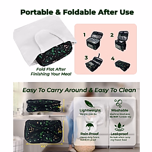 SUNNY BIRD Insulated Lunch Bag with Foldable and Leakproof Design, Thermally Insulated, Shoulder Strap for Women, Men and Teen (Floral & Foliage)