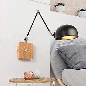 CONXEN Bedroom Wall Lights, Wall Sconces, Industrial Swing Arm Wall Lamp Wall Sconce Lighting Wall Light Fixtures Plug in Cord with On Off Switch Base Compatible with Indoor and Bedroom