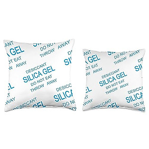 Silica Gel Throw Pillow Co. Silica Gel Desiccant Pack Light Blue Packet Funny Novelty Throw Pillow, 18x18, Multicolor