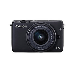 Canon EOS M10 Mirrorless Camera Kit EF-M 15-45mm f/3.5-6.3 and EF-M 55-200mm f/4.5-6.3 Image Stabilization STM Lenses (Black)
