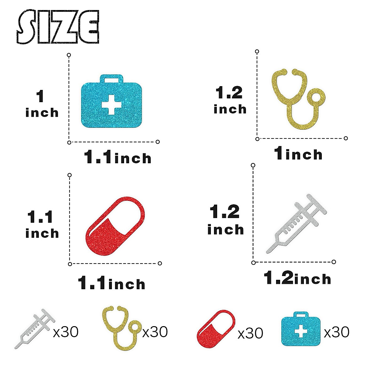 ShuanQ 120pcs Medical Confetti - Congrats Doctor Nurse Grad Party Sign - Medical School Graduation Party Decoration Scatters for DIY Crafts - 2024 Graduation Table Decorations Cutouts