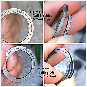 BANG TI Titanium Quick Release Keyrings Side Pushing Operation (5-Pack, K28)