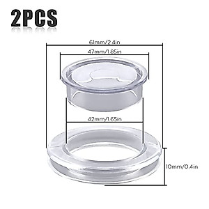 KINBOM 2 Inch 2 Sets Patio Table Umbrella Hole Ring and Cap Set, Clear Silicone Umbrella Hole Cover and Stoppers Replacement Accessories for Outdoor, Parasol Parts for Outside Garden Use(Transparent)
