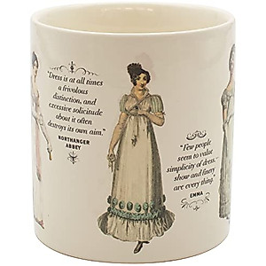 Jane Austen Heat Changing Finery Mug - Add Coffee and See Walking Attire Change into Evening Attire