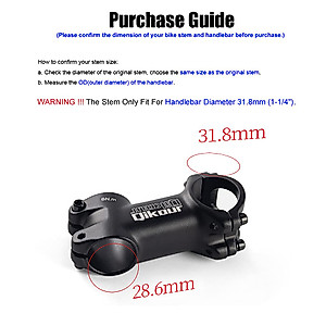 Bike Stem 31.8 Bicycle Stem 17 Degree Handlebar Riser Extender for Road Bike, Mountain Bike, MTB, BMX, Cycling (Only Fit 1.25"/31.8mm Handlebar) (31.8 x 100mm)