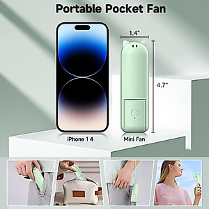 HZSK Joylifetech Handheld Mini Fan, Portable Foldable Fan with Power Bank, USB Rechargeable Small Pocket Fan, Battery Operated Personal Fan with 3 Speeds for Women Outdoor Travel (Green)