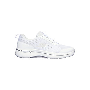 Skechers Women's Performance GO Walk Arch FIT-Motion Breeze Sneaker, White/Silver, 8