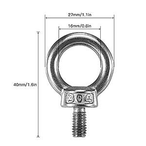LIXADA 2 Pack Kayak Track Mount Stainless Steel Tie Down Eyelet for Bungee Cord Rope