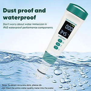 Norpolifomor Pool Salt Tester,pH Meter with Audio, TDS/PPM Tester,Salt Water Test for Swimming Pool, Hot Tub Spas,Koi Fish,Seawater, Aquariums & Hydroponics,Battery Power Rechargeable