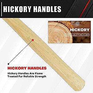 C&T 2 Pound Solid Brass Non-Sparking Hammer with Hickory Wood Handle,Non Marring Non Sparking,2lb
