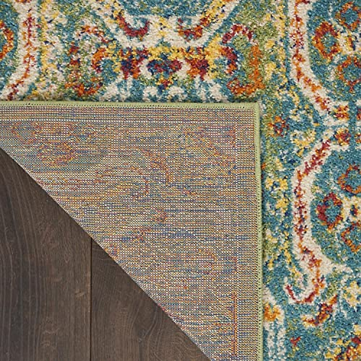 Nourison Allur Persian Turquoise Multicolor 2'3" x 7'6" Area -Rug, Easy -Cleaning, Non Shedding, Bed Room, Living Room, Dining Room, Kitchen (2x8)