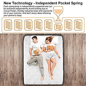 Devo Full Mattress,10 Inch Medium Firm Feel Hybrid Mattress in a Box, Memory Foam & Individually Wrapped Pocket Coils Innerspring Hybrid Mattress with Motion Isolation and Pressure Relief, CertiPUR-US