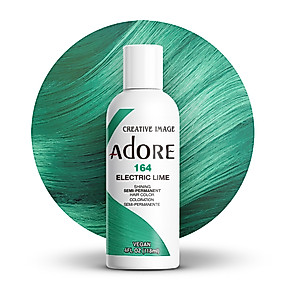 Adore Semi Permanent Hair Color - Vegan and Cruelty-Free Green Hair Dye - 4 Fl Oz - 164 Electric Lime (Pack of 1)