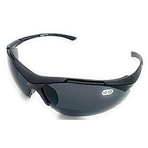 Pink Ribbon Shades, Inc. Bifocal Safety Sport Wrap Reading Sunglasses Readers for Men and Women 8382 (Black, 3.00)