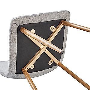 Homy Casa Inc 4PCS Fabric Padded Metal Legs and PU Back for Bedroom Living Room Kitchen Dining Chair, Grey