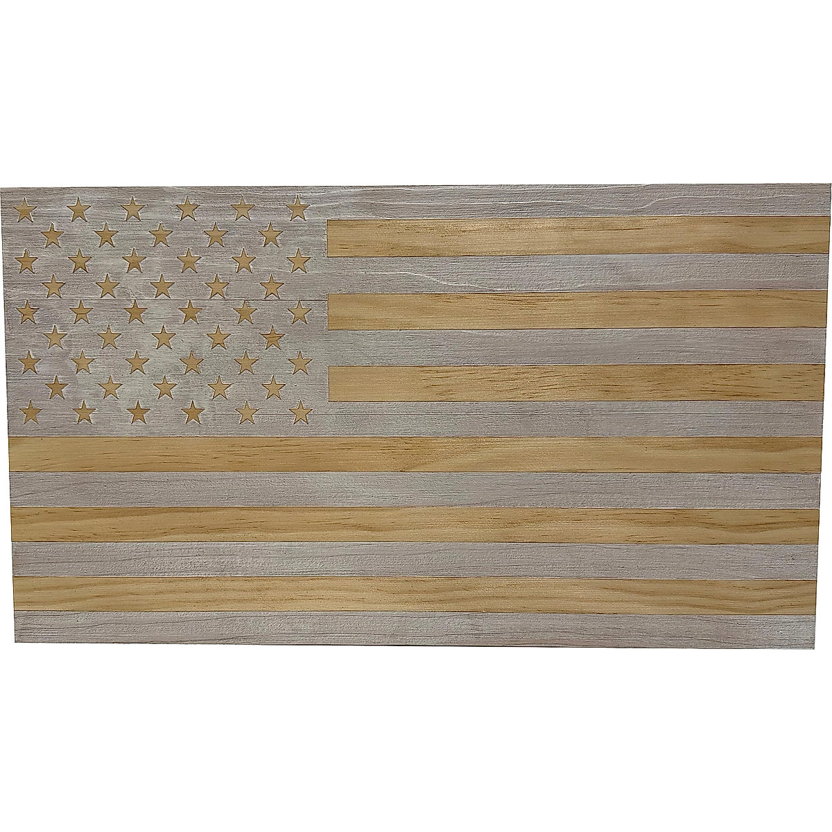 American Flag Concealed Gun Cabinet, Hidden Gun Storage American Flag (Whitewashed)
