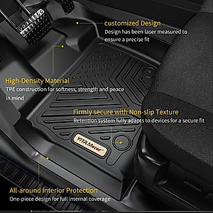 YITAMOTOR Floor Mats Compatible with F250/F350, Custom Fit Floor Liners for 2017-2024 Ford F-250/F-350 SuperCrew Cab, 1st & 2nd Row All Weather Protection