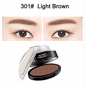 Moakxer Eyebrow Powder,Waterproof Eyebrow Stamp Powder Seal Perfect Nature Eye Brow Powder Tinting Coloring Kit Delicate Shape (301# Light Brown)