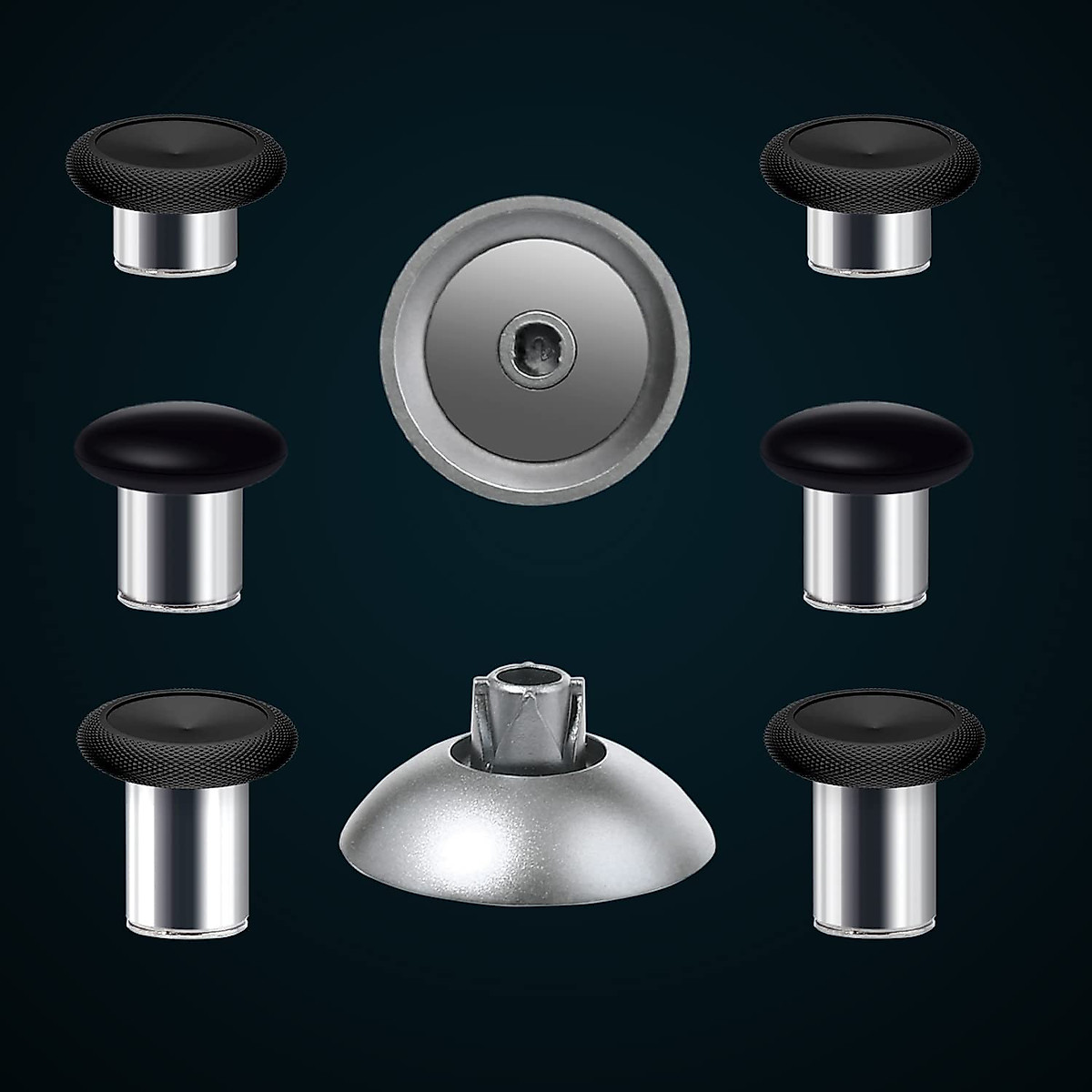 AQIDAP Controller Metal Thumbsticks Replacement for Nintendo Switch Pro Controller 8 in 1 Swap Magnetic Analog Thumb Sticks Set Joystick Parts Repair Accessories Kit