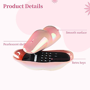 Pink Lip Phone, Homaisson Novelty Lip-Shaped Phone Retro Pink Corded Landline for Home Office Store Retro Phone Decoration-9.06 x 4.92 x 2.91 inches
