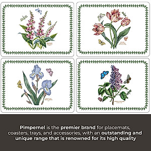 Pimpernel Botanic Garden Collection Placemats | Set of 4 | Heat Resistant Mats | Cork-Backed Board | Hard Placemat Set for Dining Table | Measures 15.7” x 11.7”