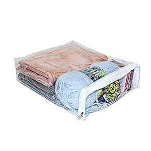 Clear Vinyl Zippered Storage Bags 9.5 x 11.5 x 3 Inch 5-Pack with 7.5" Insert Pocket