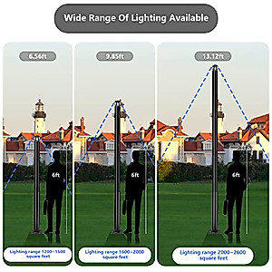 HYPERAZA Solar Street Light Pole 13.12ft Garden Light Pole Outdoor Heavy Metal Light Pole Field Light Pole Ranch Light Pole for Hanging Solar Heavy Duty Street Light with Ground Cage and Mounting Kit