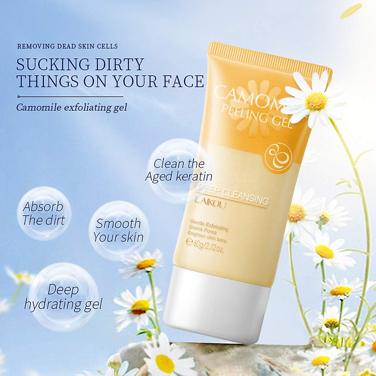 BEUKING Face Camomile Peeling Gel Deep Cleansing Moisturizing Smoothing Gentle Exfoliating Remove Dirt Tighten Pores Improving Face Skin