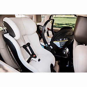 Clek Fllo Convertible Car Seat - Compact Design for 3-Across Seating, Extended Rear-Facing with Anti-Rebound Bar (Marshmallow)