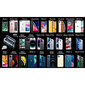 VOLT PLUS TECH Wireless V5.0 Bluetooth Earbuds for iPhone 14/14Pro/Max/13/13Pro/Max/12/12 Pro/Max, with LED Display,Mic, 8D Bass, F9 TWS IPX7 Waterproof with 2000mAh PowerBank Charging case