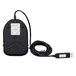 iKKEGOL USB Foot Pedal Switch Gaming, Black Metal Single HID Action Programmable Digital Hand Control Keyboard Mouse with 3 Color Rubber Mat