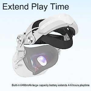 8VR Head Strap with Battery for Oculus Quest 2, Battery Pack Elite Strap for Enhanced Comfort and Playtime in VR, Fast Charging and Counter Balance Quest 2 Accessories