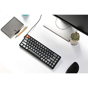 Keychron K6 Hot Swappable Wireless Bluetooth 5.1/Wired Mechanical Gaming Keyboard, 65% Compact 68-Key RGB LED Backlit N-Key Rollover, Aluminum Frame for Mac Windows Gateron G Pro Red Switch