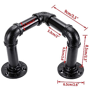 Vintage Towel Rack Industrial Pipe Towel Holder Wall Mounted Rustic Towel Holder Heavy Duty Iron Towel Holder V-Shape Electroplated Finish with Hardware Ideal for Bathroom Bedroom Kitchen Black