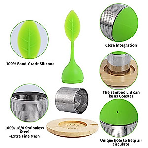 Anatural Tea Mug with Infuser and Lid, 16.5 OZ Tea infuser Cup, Tea Strainer Cup with Large Handle for Loose Tea, Ceramic Tea Steeping Mug, Microwave and Dishwasher Safe Coffee Mug (Red Rose)