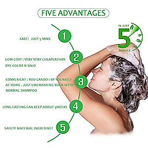 Cutelove Black Hair Dye - Black Hair Shampoo Hair Color for Gray Hair Coverage only 5 Minutes Maintain Hair Color a Months for Men and Women 25mlx10 Packs