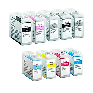 SAIBOYA Remanufactured 9PK Epson T850 Ink Cartridges (T8501-T8509) Replacement for Epson P800 Ink Cartridges for Eepson Surecolor P800 Printer (Pigment Ink).