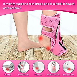 Haisalin Plantar Fasciitis Night Splint,Night Splint for Plantar Fasciitis Women & Men,Drop Foot Brace for Plantar Fasciitis,Matching Arch Pad(Pink)