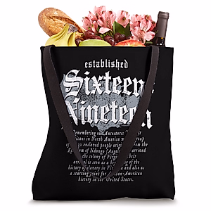Project Sixteen-Nineteen Established Black American Map Tote Bag